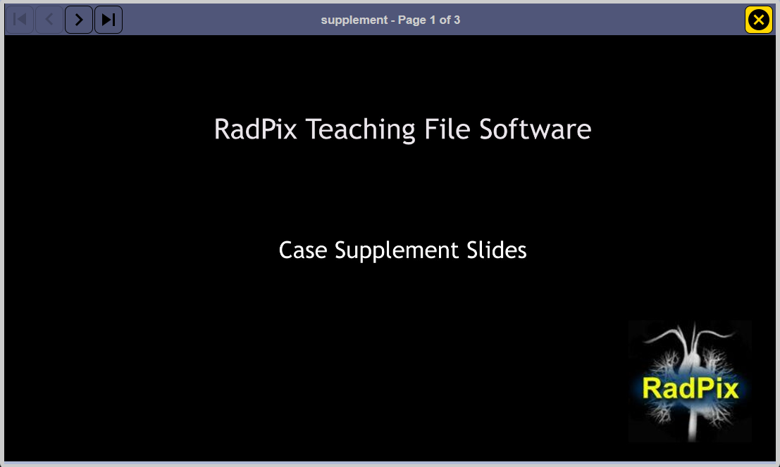 Case Supplements - RadPix Radiology Teaching File Software